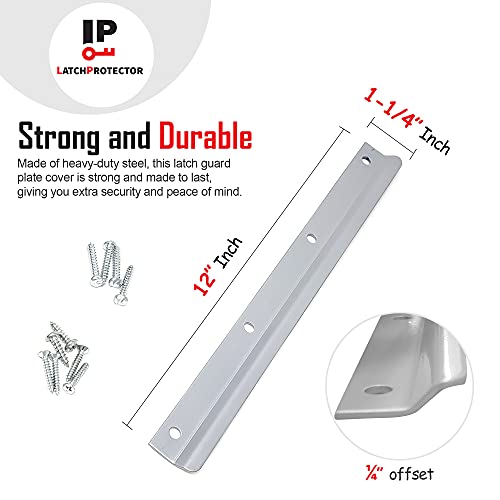 LATCHPROTECTOR in-Swing Latch Guard LP300 12inch Steel, Gray Painted